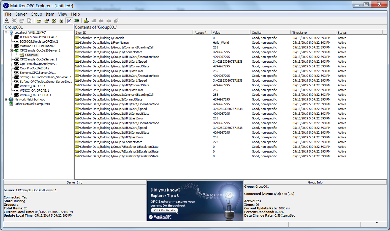 Example of OPC Discovery Rules Configuration