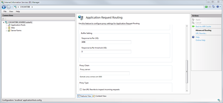Verify Buffer Settings for Application Request Routing (ARR)