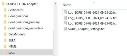Handling OPC UA Adapter Logs
