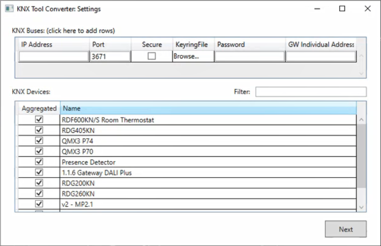 Start the KNX Tool Converter