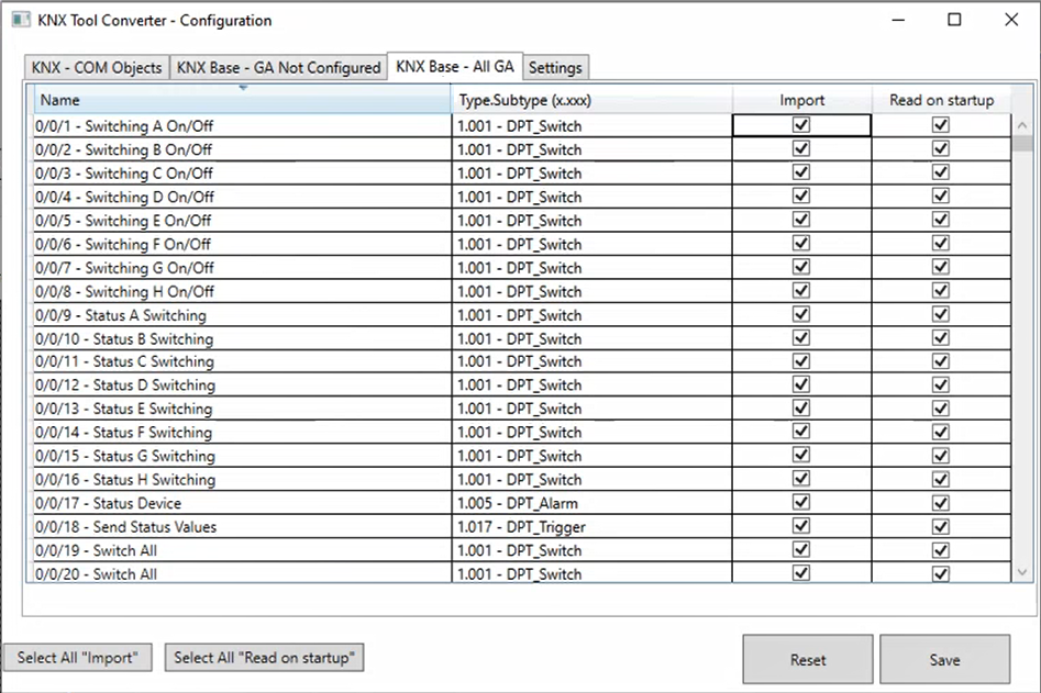 Check Objects with Group Address Configured