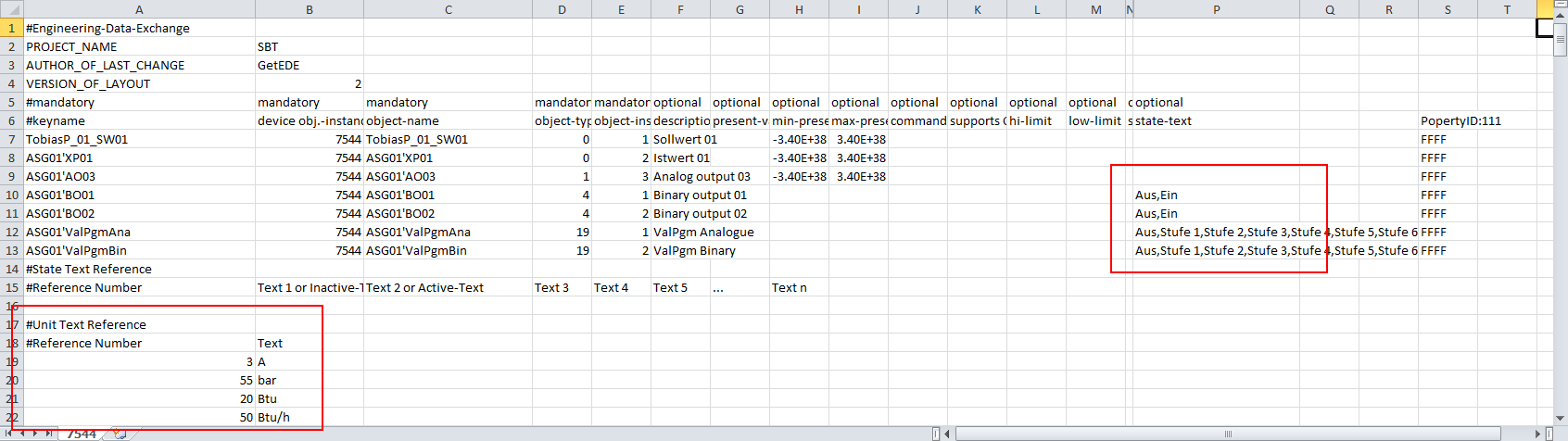 BACnet Fire 3rd Party EDE File Formats