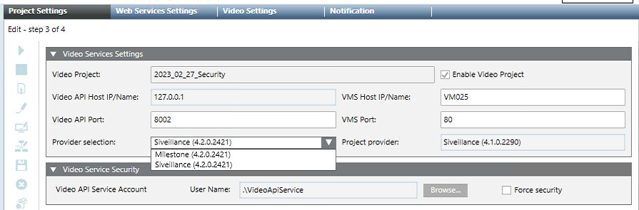 Configure Project Settings for Video