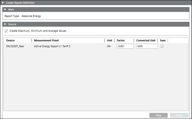 Configure the Absolute Energy Report