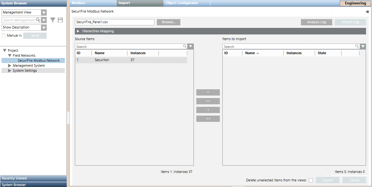 Import the Configuration