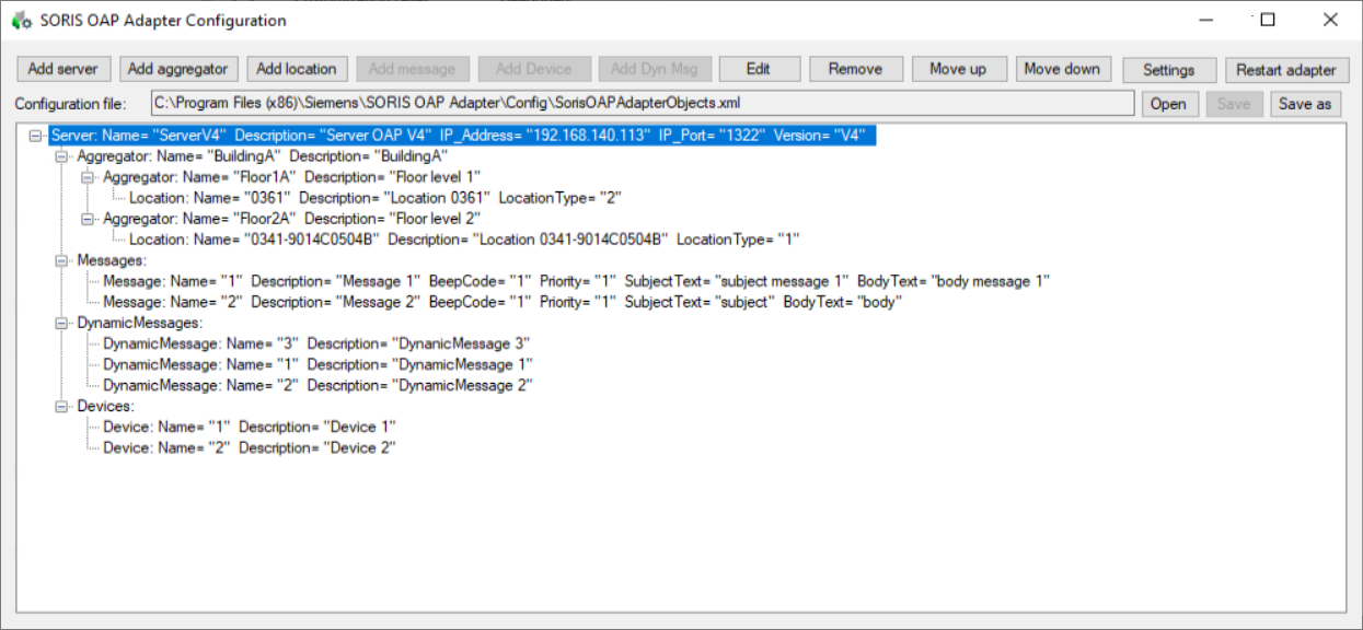 Start the OAP Configuration Tool